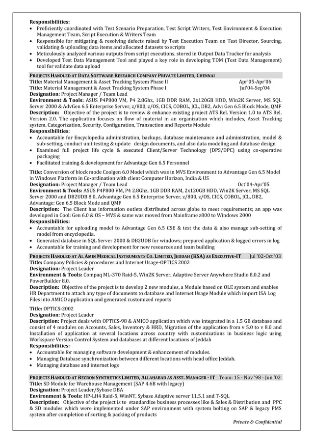 Rajesh parashar-cv | PDF | Databases | Computer Software and Applications