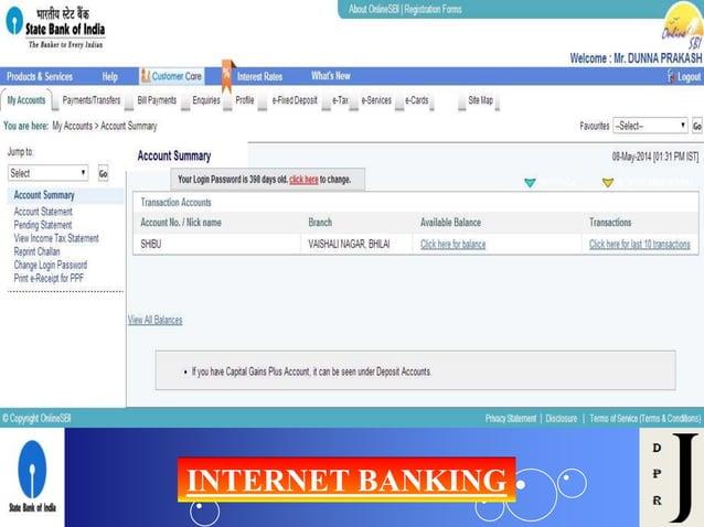 POWER POINT PRESENTATION ON STATE BANK OF INDIA AND ITS SUBSIDIARIES ...