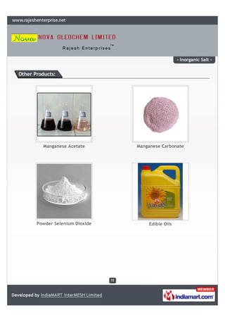 Nova Oleo Chem Limited, Mumbai, Inorganic Salt | PDF
