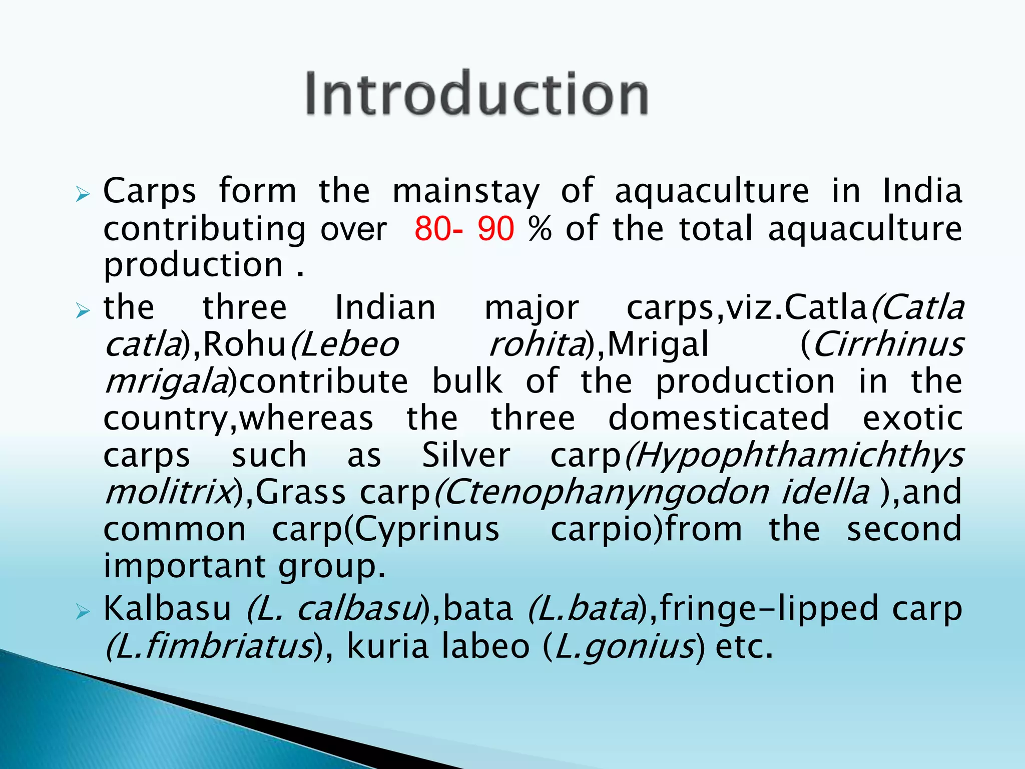 BREEDING AND CULTURE OF CARPS FISHES | PPTX