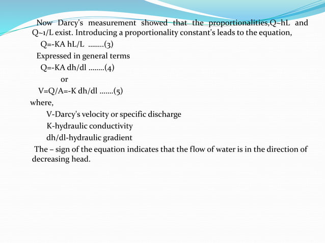DARCY’S LAW | PPTX | Physics | Science