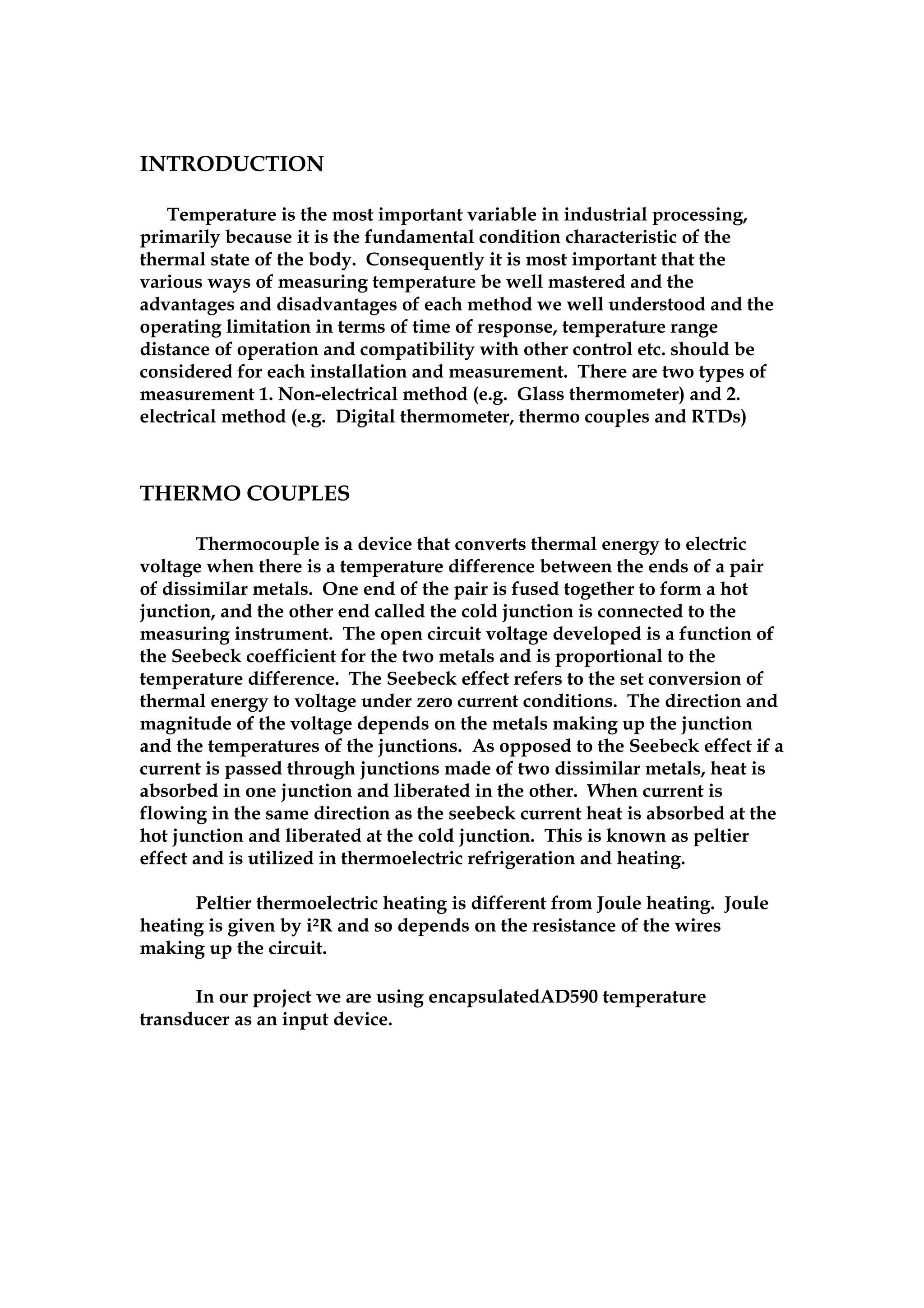 ELECTRONIC THERMOMETER USING MICROCONTROLLER | DOC