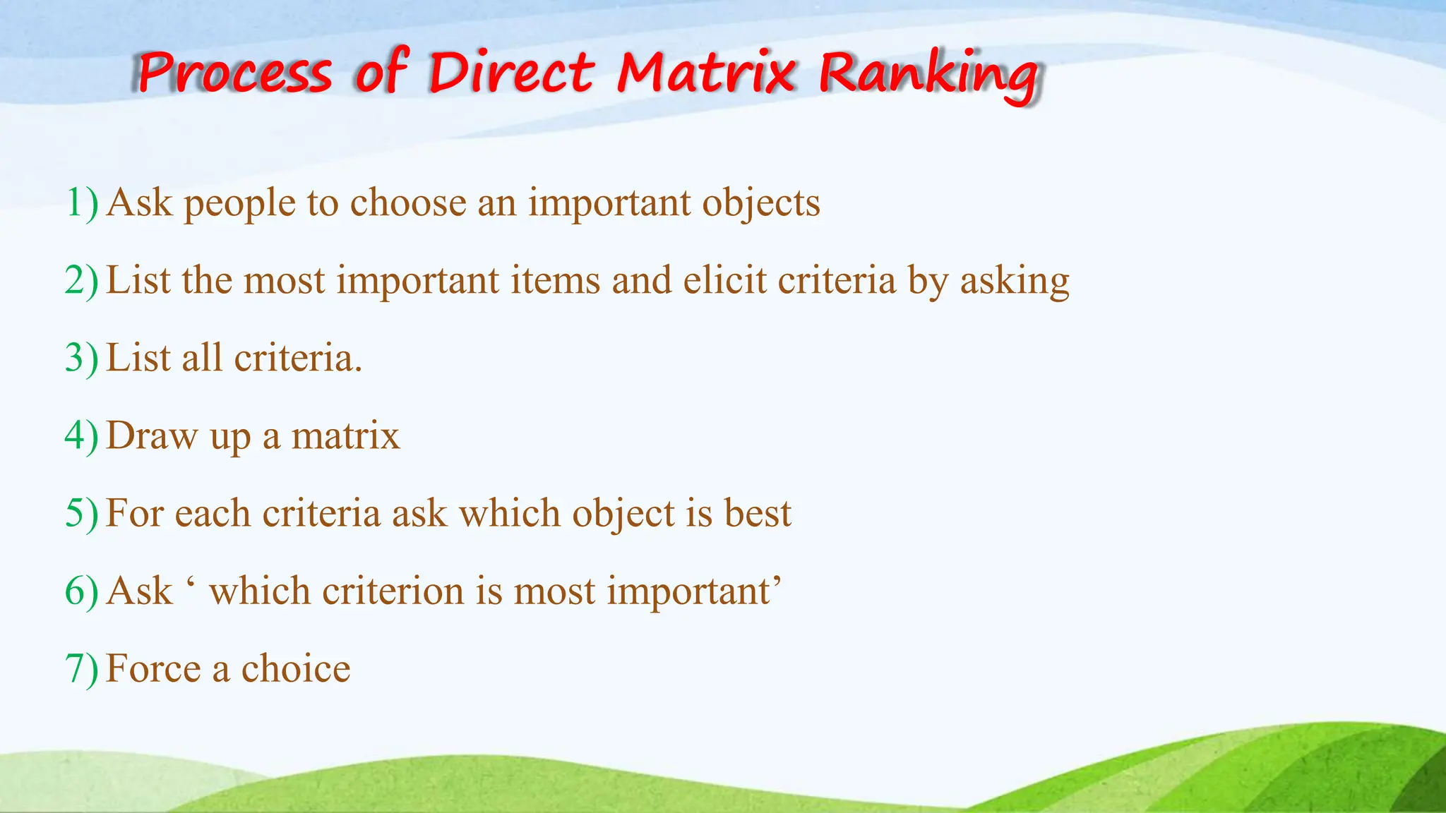 Ranking and Scoring Exercises for Research | PPTX