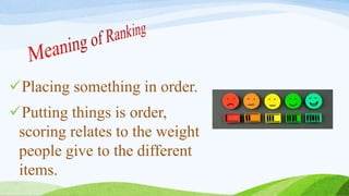 Ranking and Scoring Exercises for Research | PPTX