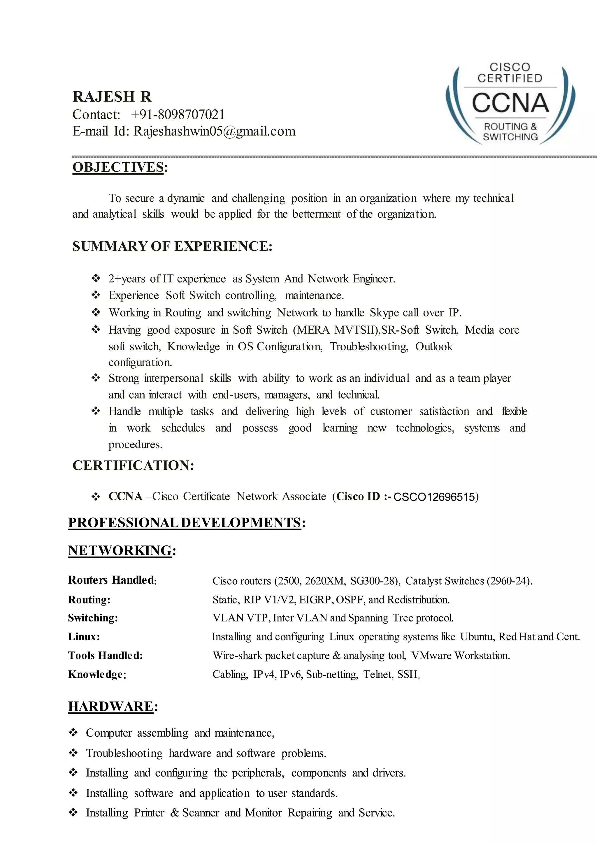 Rajesh resume | DOCX