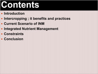 Rajesh seminar intercropping and INM | PPT