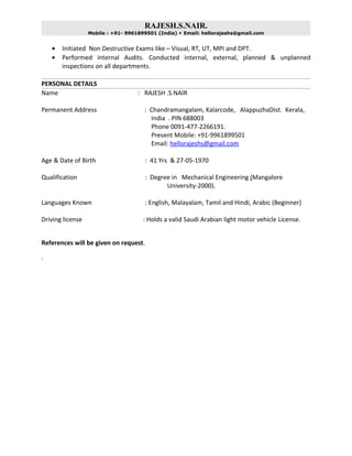 Rajesh Sree Ramachandran Nair Original Copy | DOC