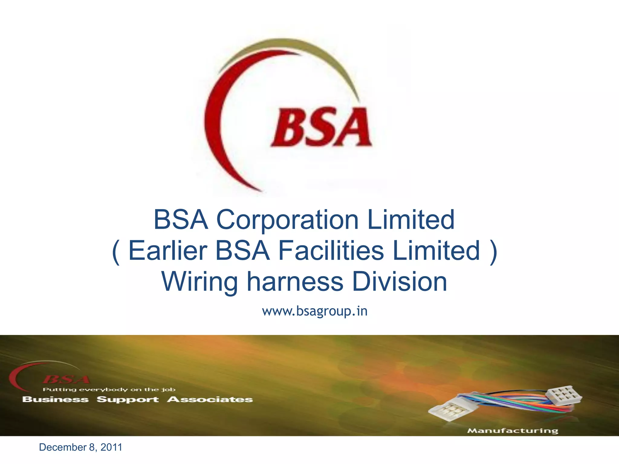 Rajesh Srinivasan As Director @ Bsa Corporation Wiring Harness Division ...