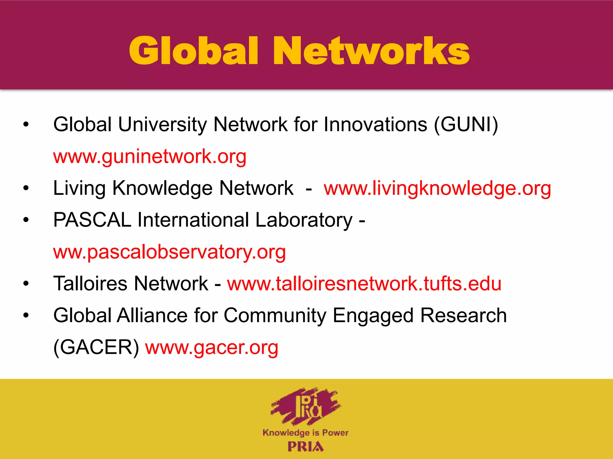 Rajesh Tandon - Community based research Symposium PRIA India - IDRC | PPT