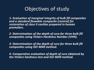 Evaluation of Marginal integrity and Depth of Cure for three ‘bulk fill ...