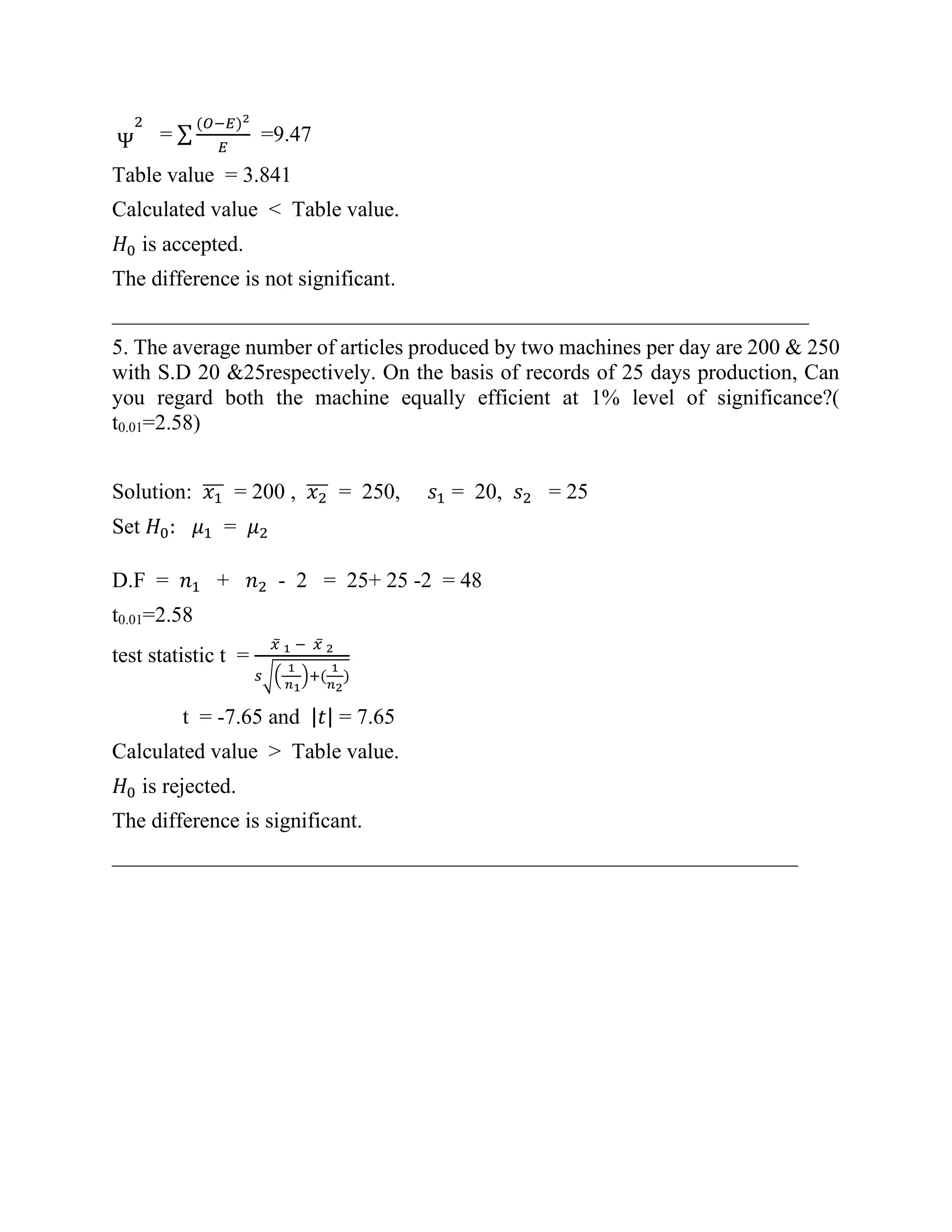 Mathematical Statistics-Questions and Answers | PDF