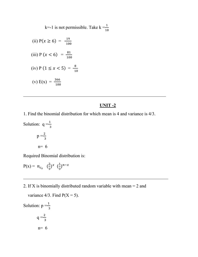 Mathematical Statistics-Questions and Answers | PDF