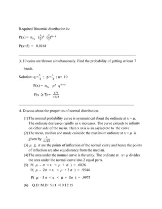 Mathematical Statistics-Questions and Answers | PDF