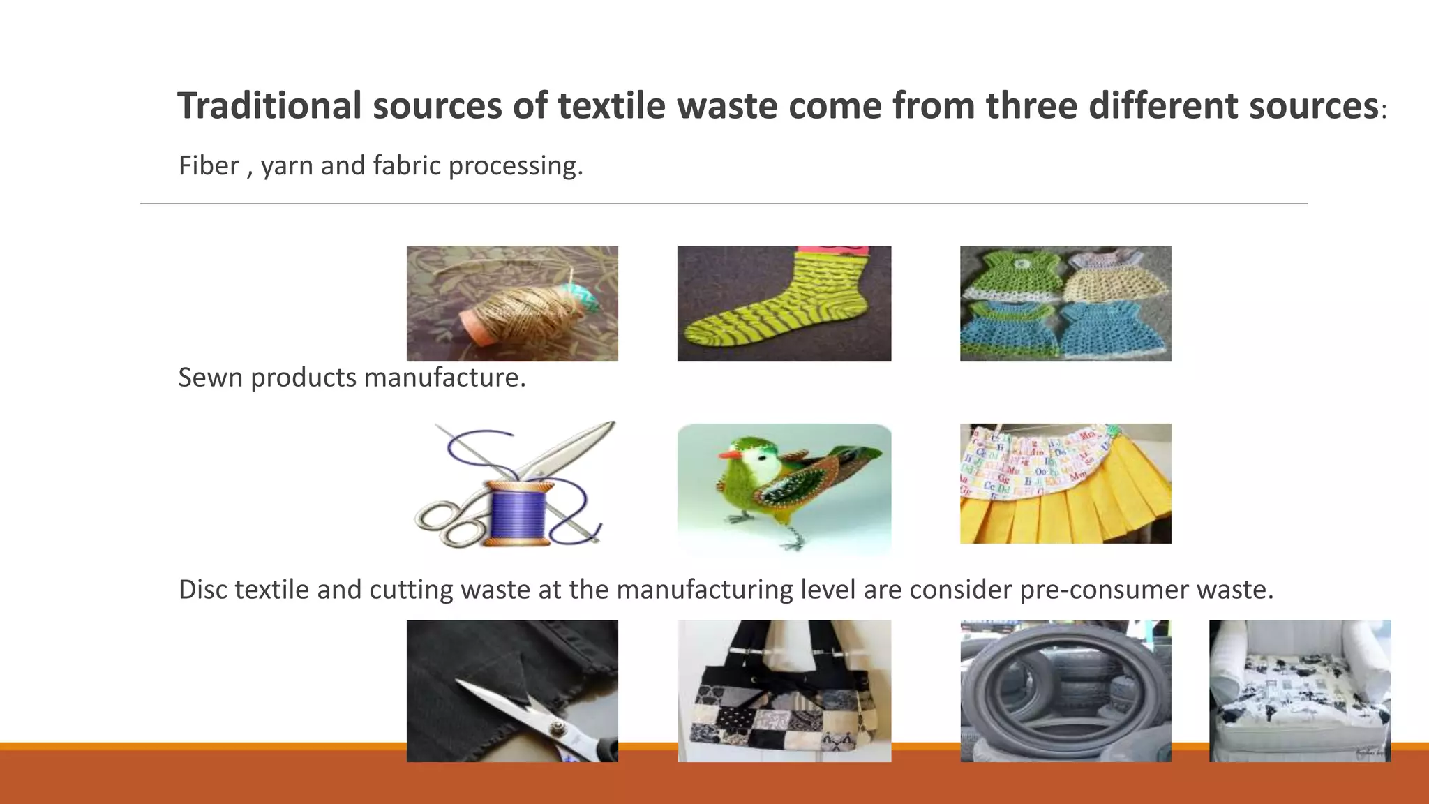 Recycling of textile waste products on different process. | PPTX