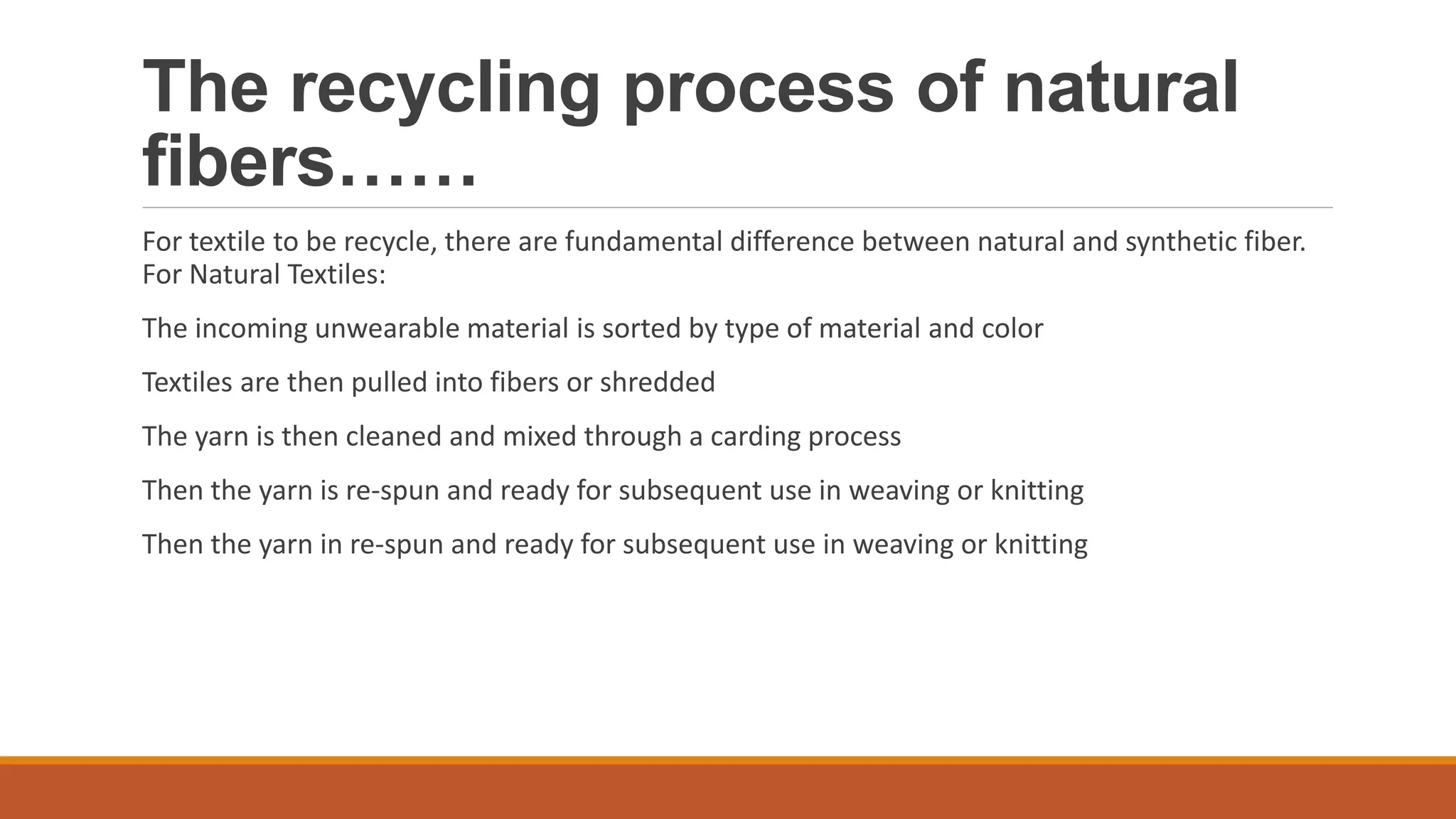 Recycling of textile waste products on different process. | PPTX