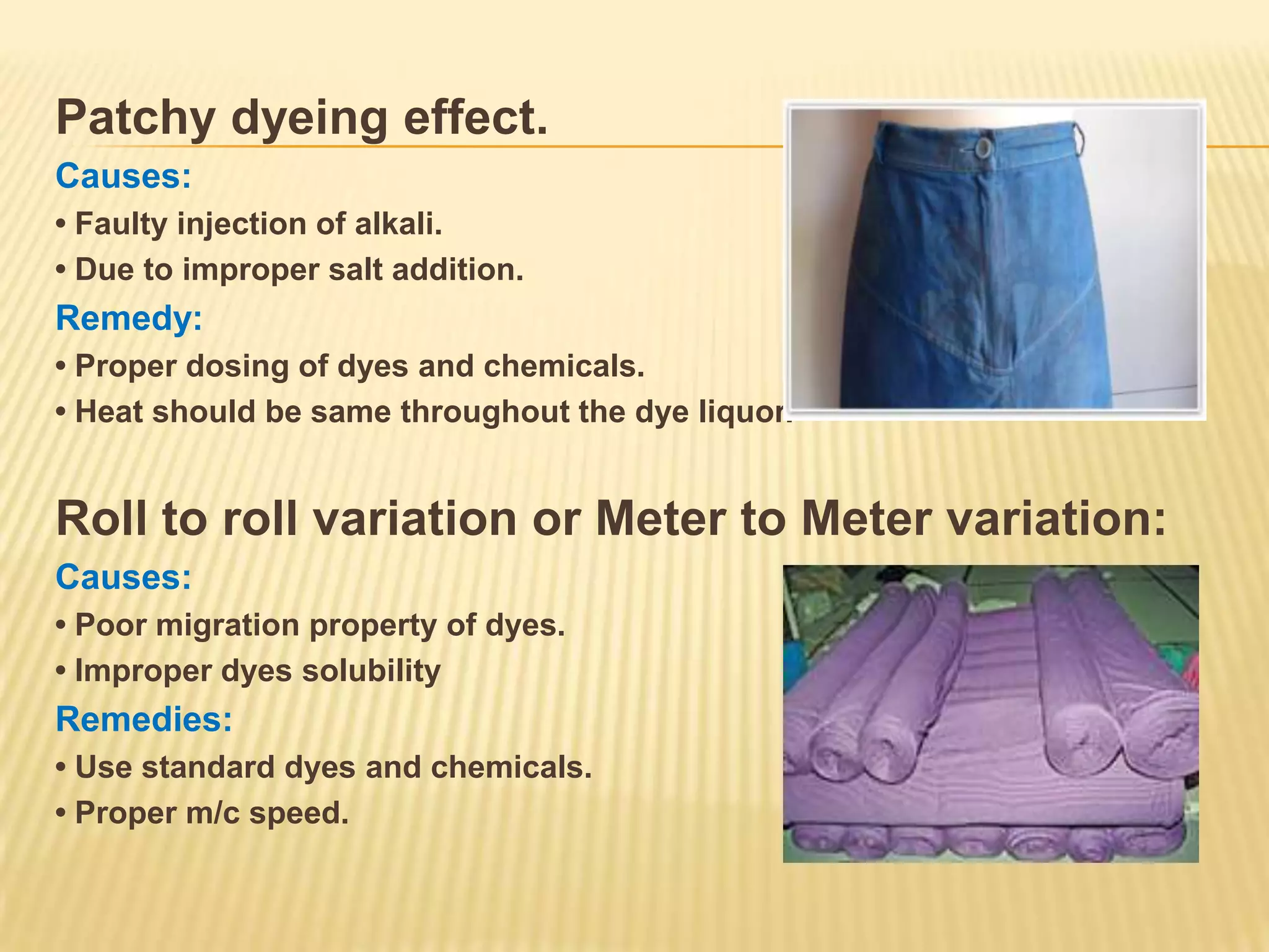 Knit dyeing faults & Remedies | PPTX
