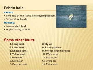 Knit dyeing faults & Remedies | PPTX