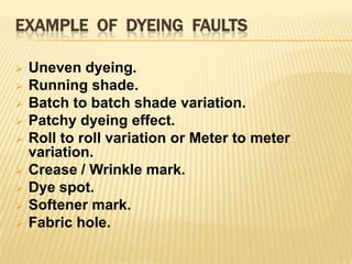 Knit dyeing faults & Remedies | PPTX