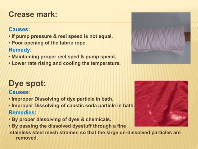 Knit dyeing faults & Remedies | PPTX