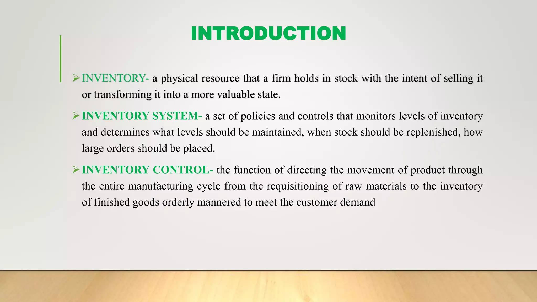 Inventory management and control, production and planning control.pptx ...