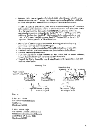 Rajiv Gandhi Andolan For 73 & 74 CAA Launched By MGD 16th Sep 2009 | PDF