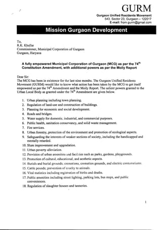 Rajiv Gandhi Andolan For 73 & 74 CAA Launched By MGD 16th Sep 2009 | PDF