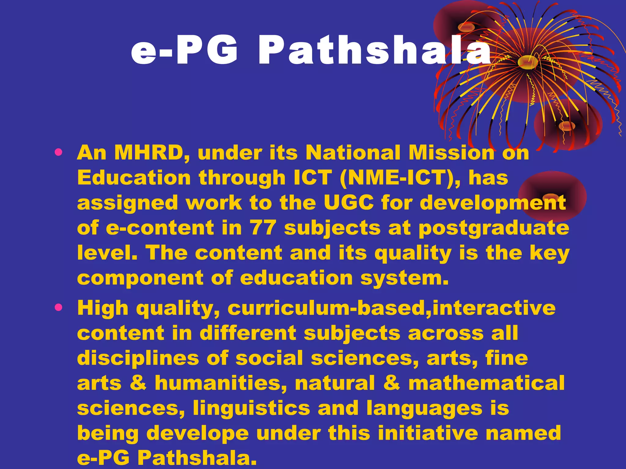 Overview of N-LIST, Shodhganga, Shodhgangotri and E-PGPathshala | PPT