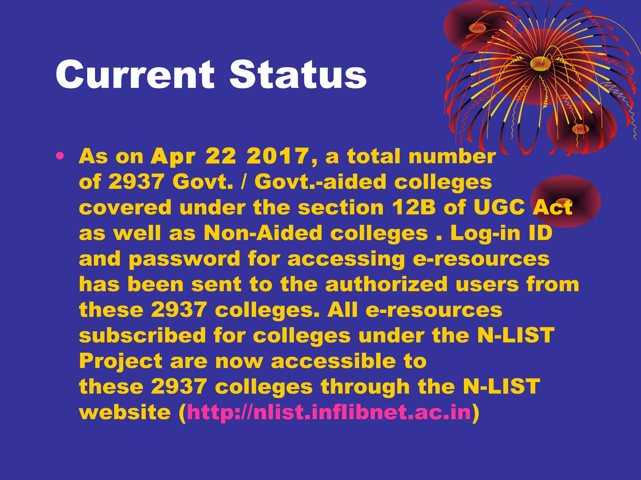 Overview of N-LIST, Shodhganga, Shodhgangotri and E-PGPathshala | PPT