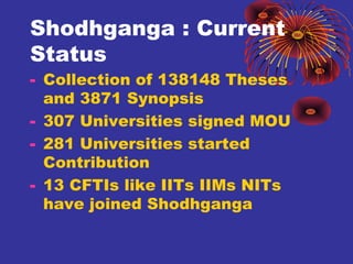 Overview of N-LIST, Shodhganga, Shodhgangotri and E-PGPathshala | PPT