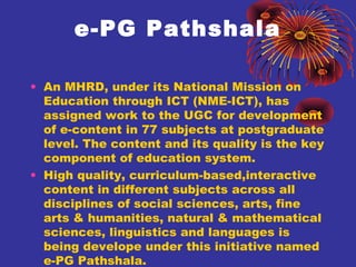 Overview of N-LIST, Shodhganga, Shodhgangotri and E-PGPathshala | PPT