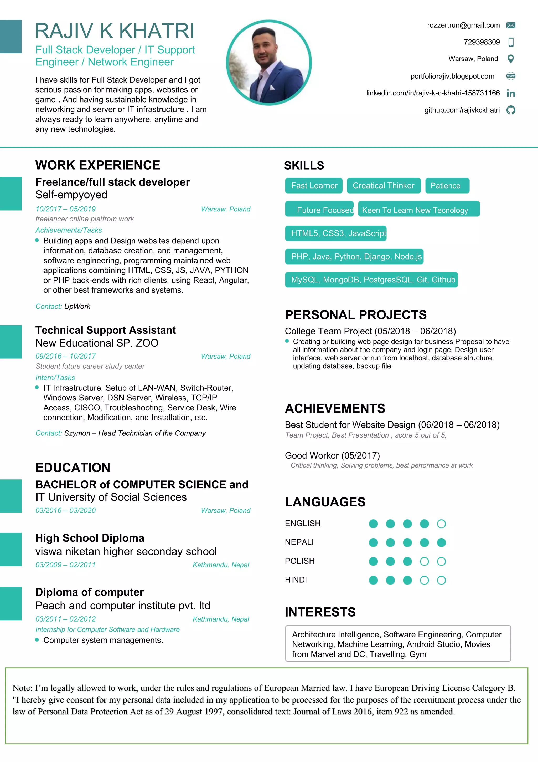 Rajivkckhatri's resume | PDF