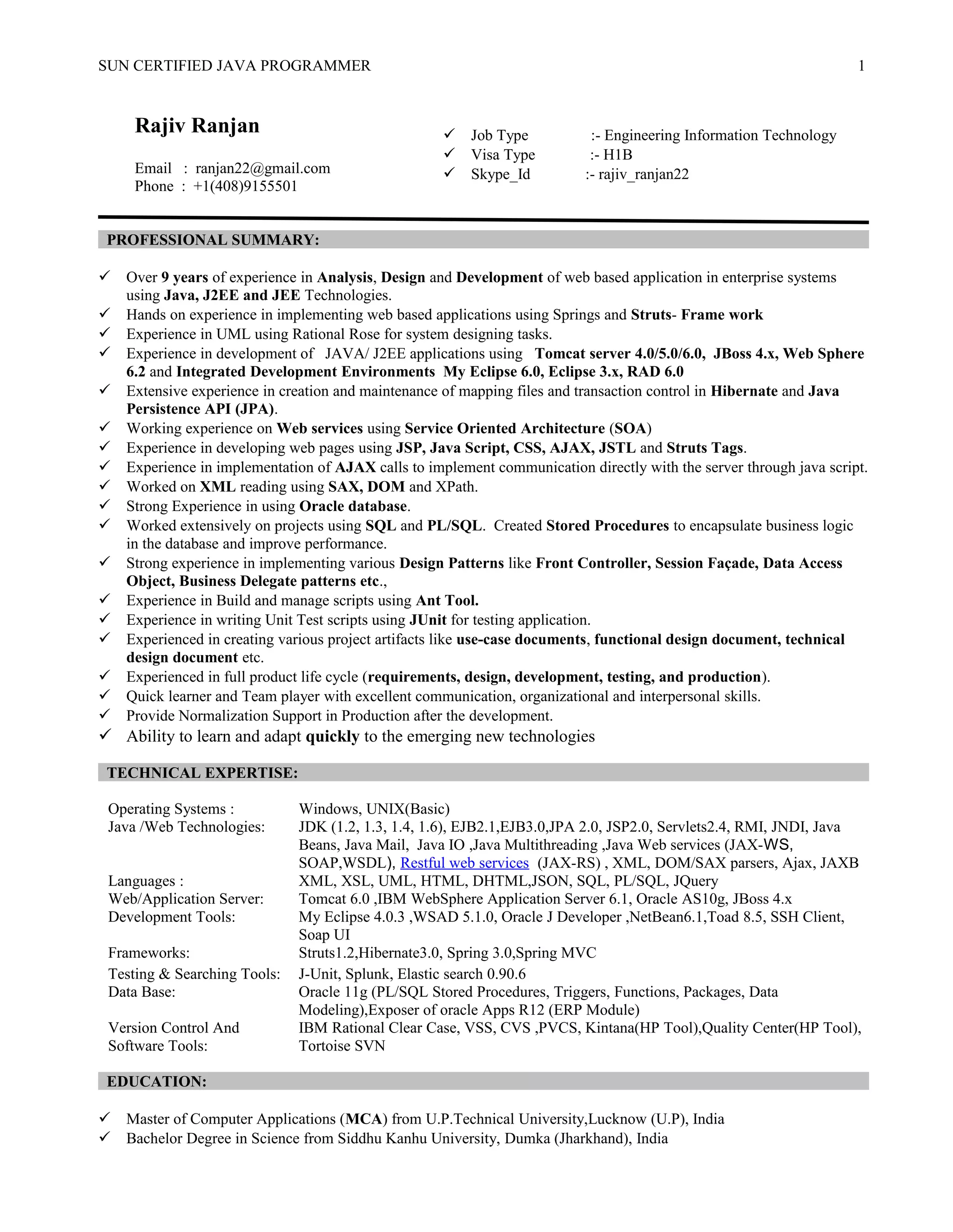 Rajiv ranjan resume-us | DOC