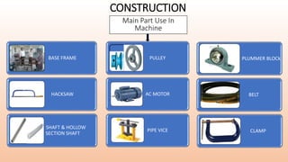 Double Acting hacksaw using Scotch Mechanism Machine ppt | PPT