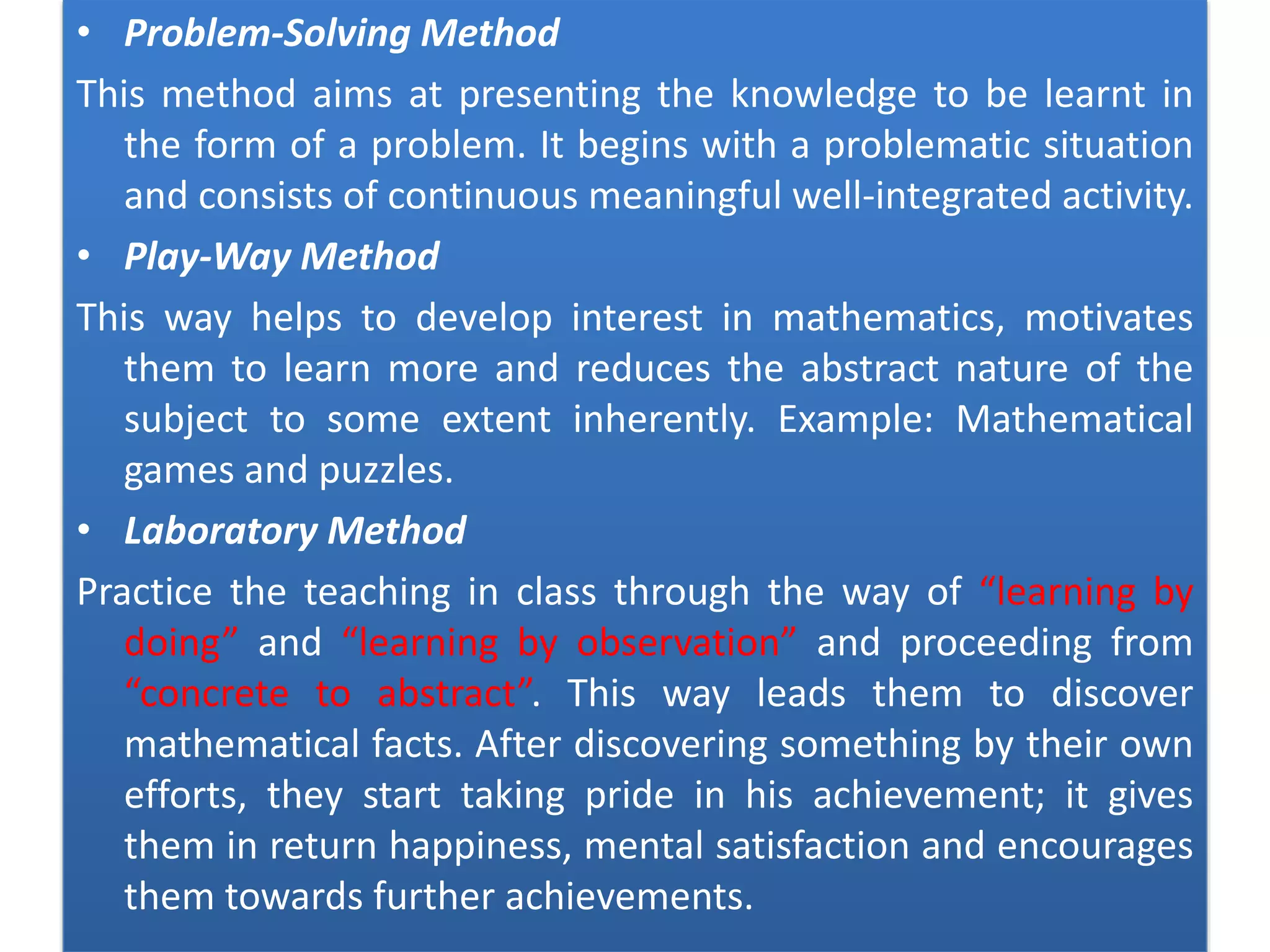 Role of Innovative Practices and Methods in Mathematics Education | PPTX