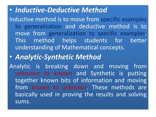 Role of Innovative Practices and Methods in Mathematics Education | PPTX