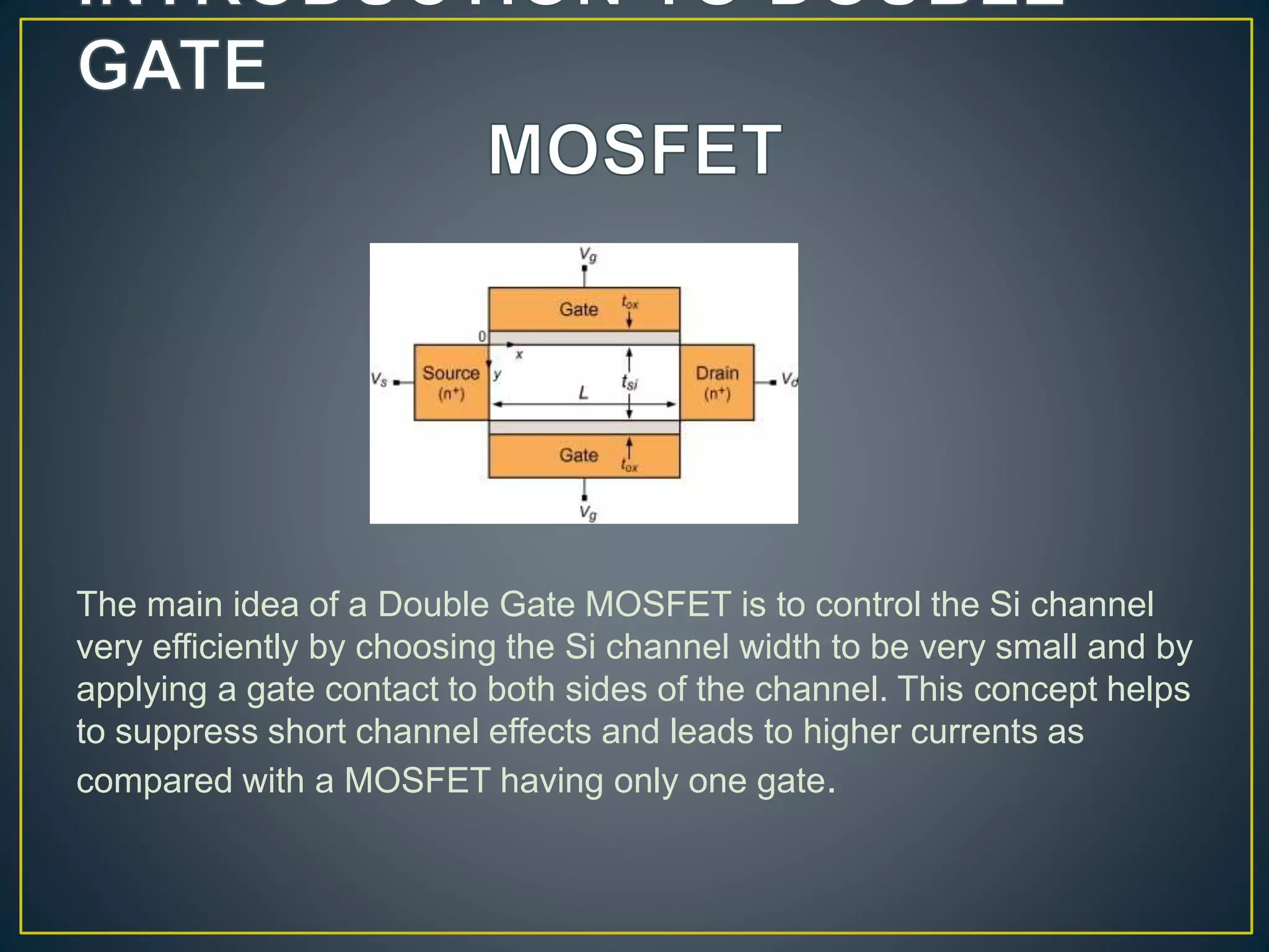 DOUBLE GATE MOSFET-BASICS | PPTX