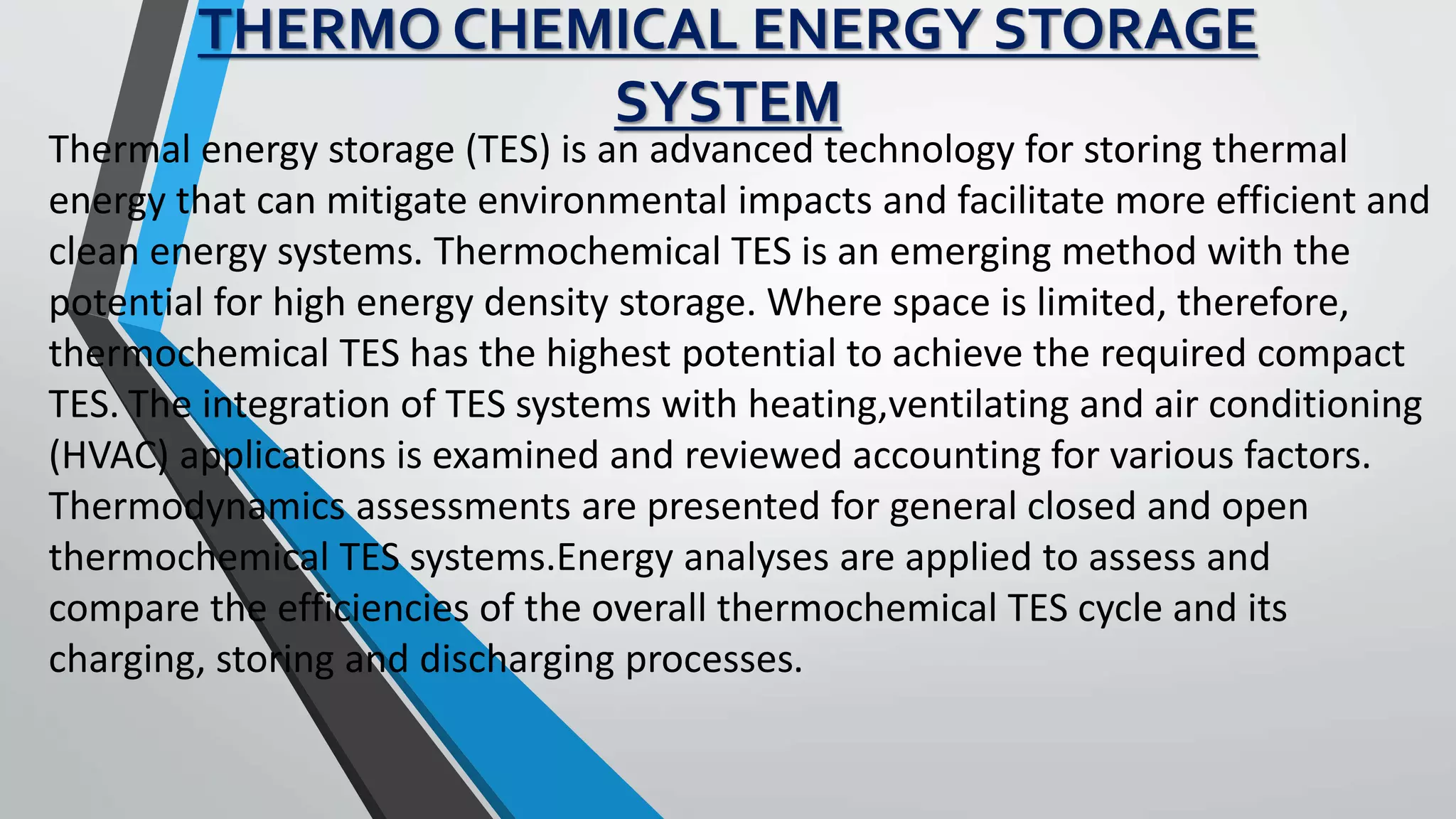 thermo chemical energy storage system for solar plants | PPTX