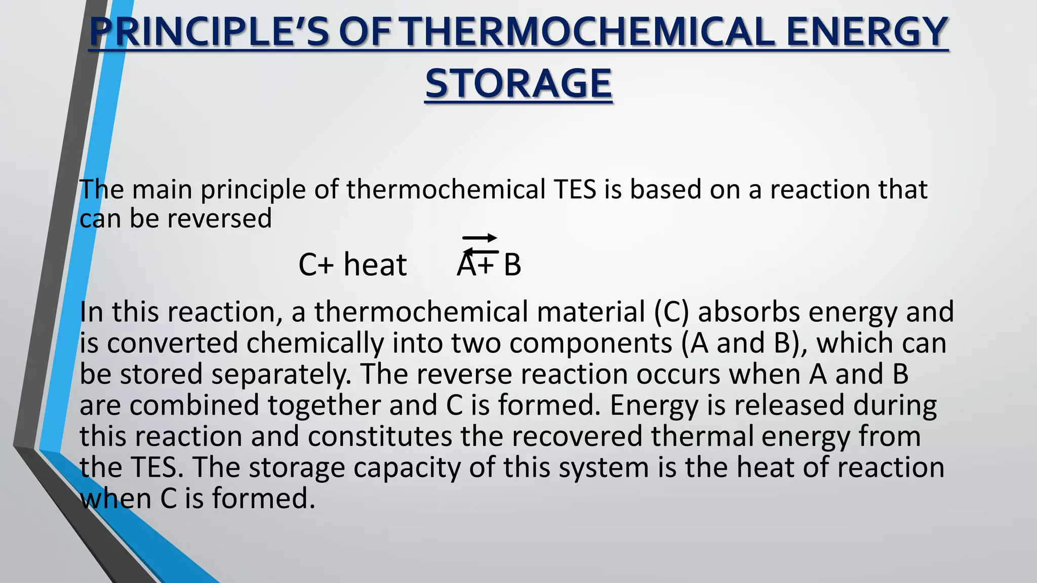 thermo chemical energy storage system for solar plants | PPTX
