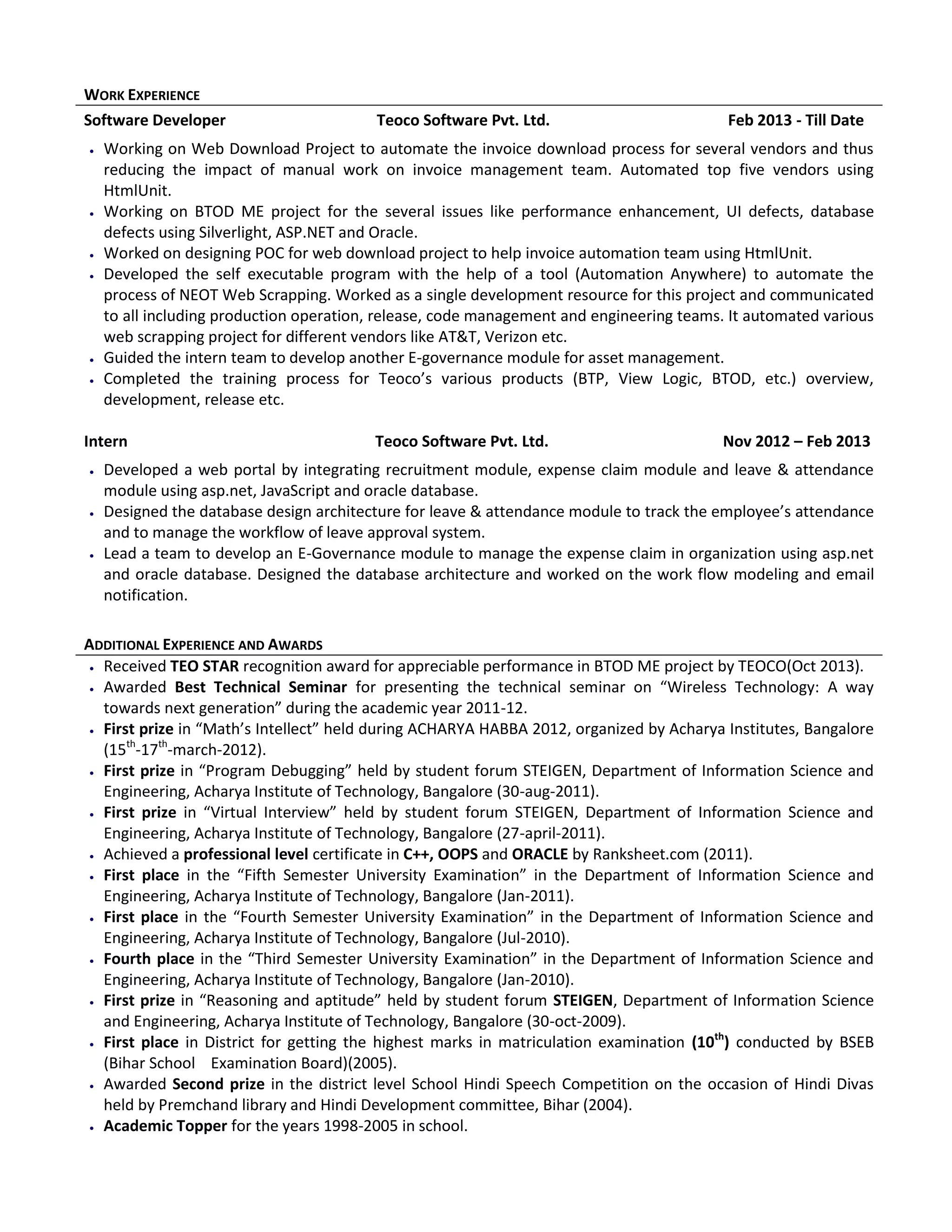 Rajneeshprakash resume | PDF