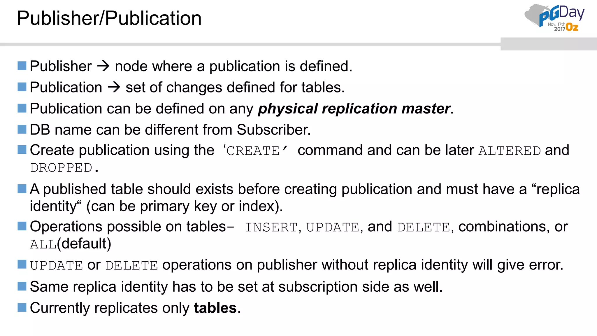 Basics of Logical Replication,Streaming replication vs Logical ...
