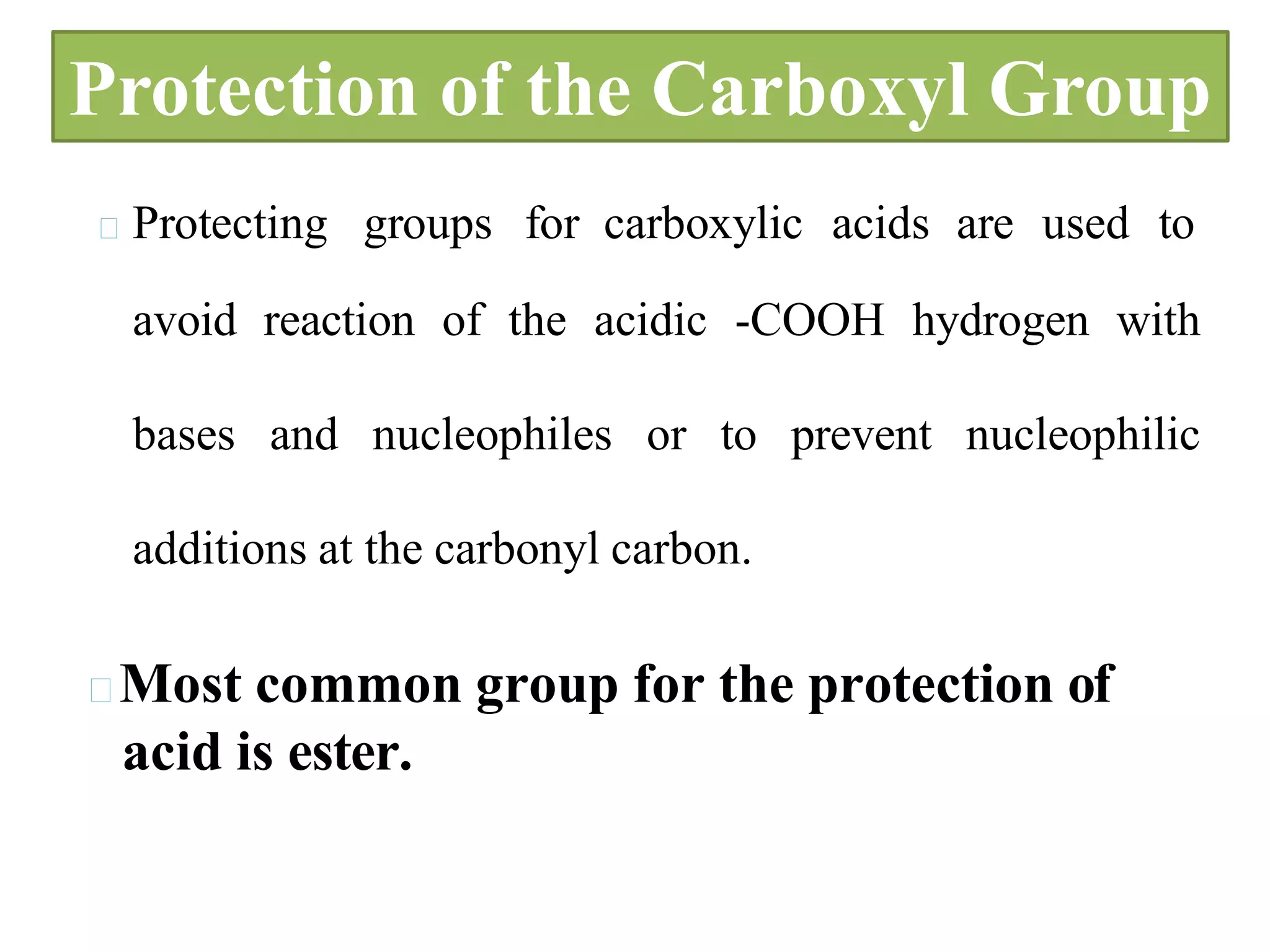 Protecting Groups in Organic Chemistry | PPTX