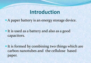Paper Battery PPT | PPTX