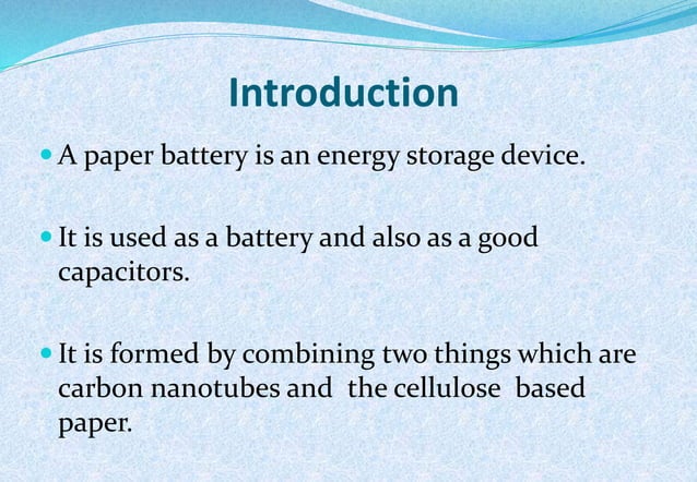 Paper Battery PPT | PPT