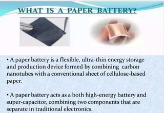 Paper Battery PPT | PPTX