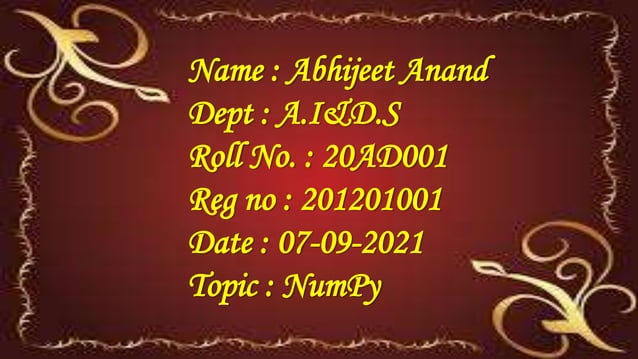 Numpy Ppt