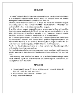 Kroger Store Simulation Using Arena | PDF