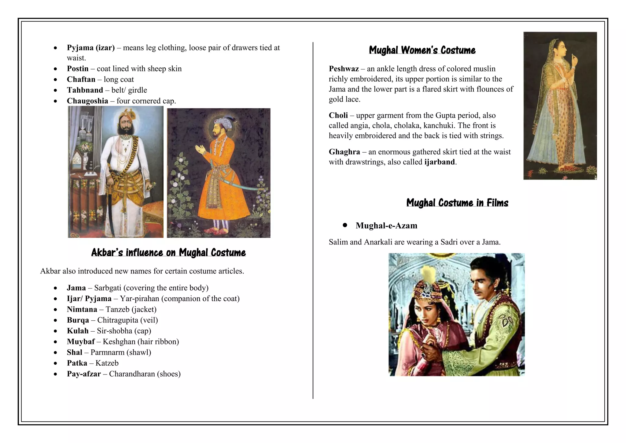 Rajput & MUghal Costumes | PDF