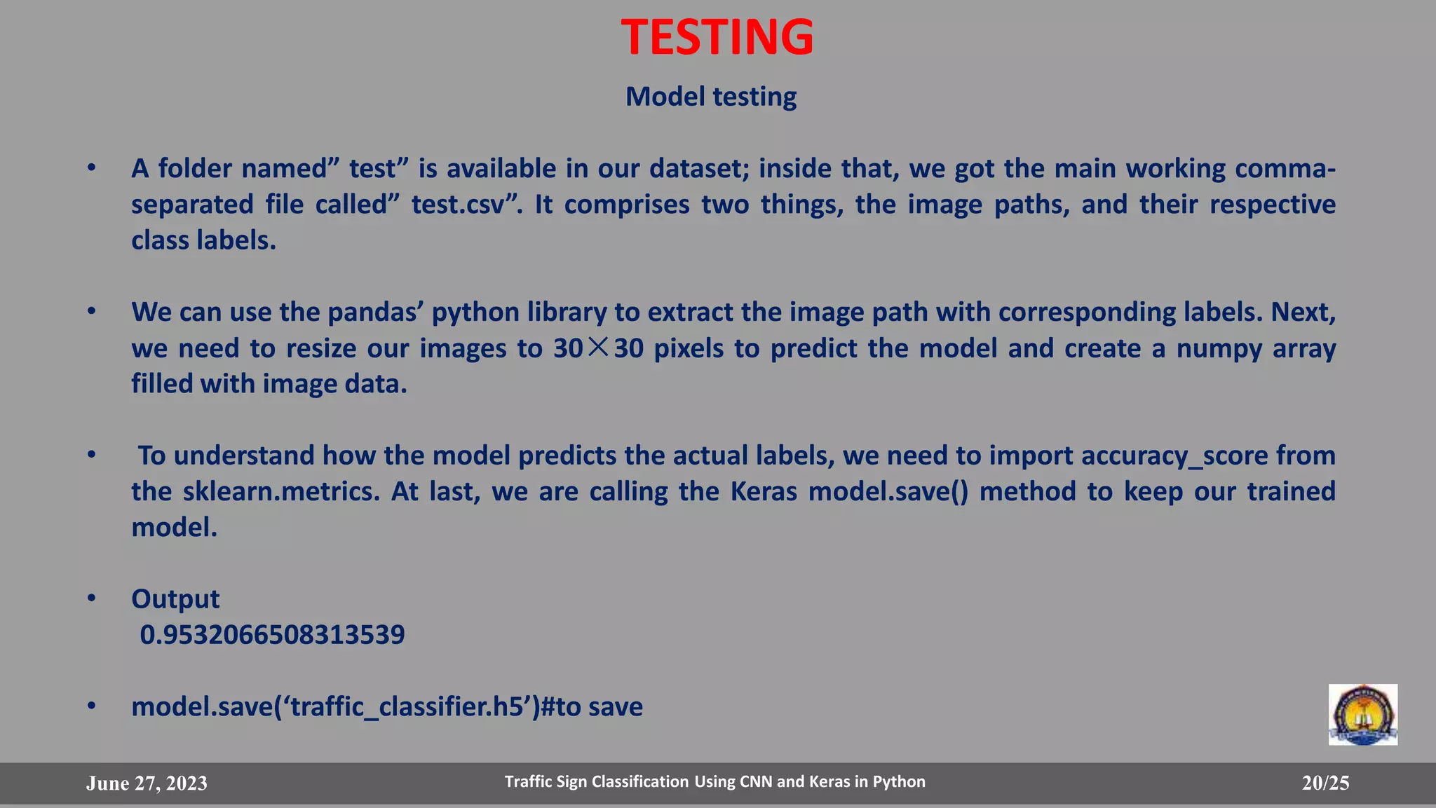 Rajshree R Hande Project PPT 2023 Traffic Sign Classification Using CNN and Keras in Python.pptx