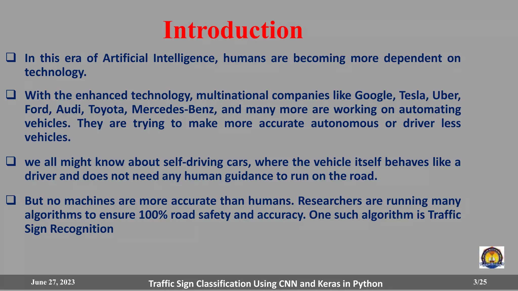 Rajshree R Hande Project PPT 2023 Traffic Sign Classification Using CNN and Keras in Python.pptx