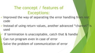Advantages Over Conventional Error Handling in OOP | PPT